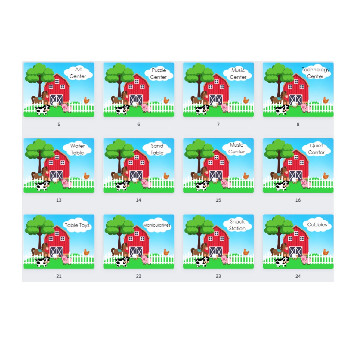 Farm Themed Classroom Center Signs Preschool Centers - Etsy