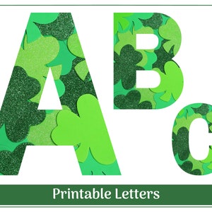Shamrock Printable Alphabet Letter & Number Clip Art | Resizable Letters | Banner - Bulletin ...