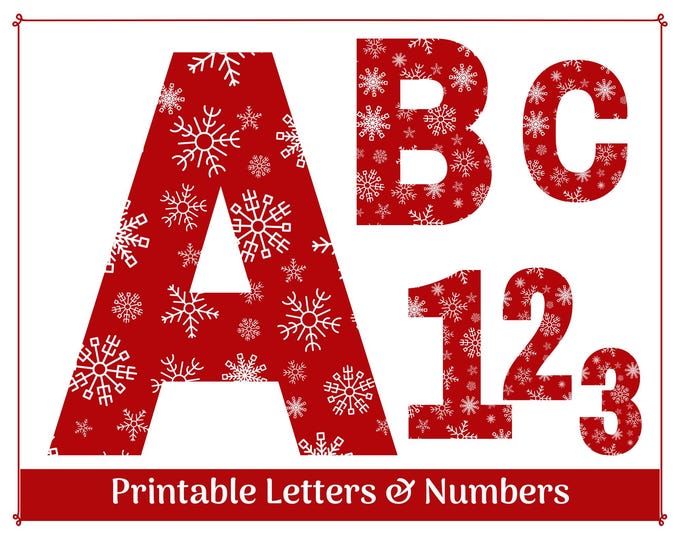 Christmas Snowflake Letters and Numbers: DIY Banner (digital Download ...