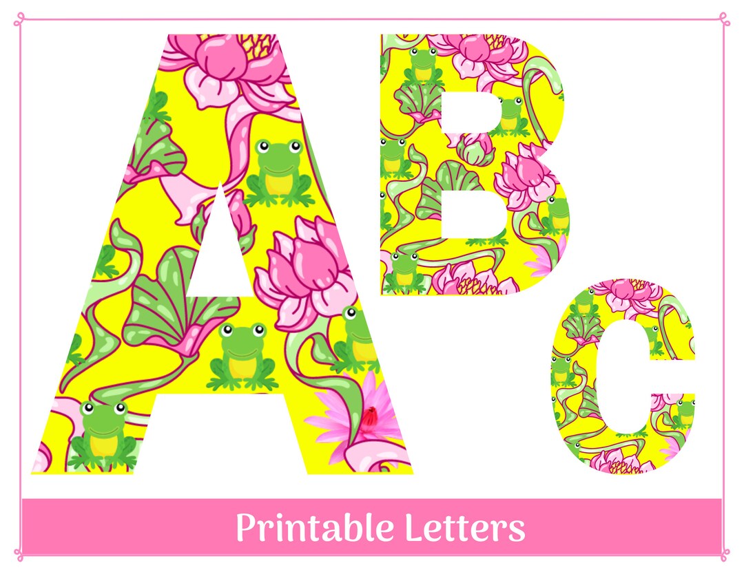 Princess Frog Alphabet Clip Art Letters A-Z | Numbers 0-9 | Banner ...