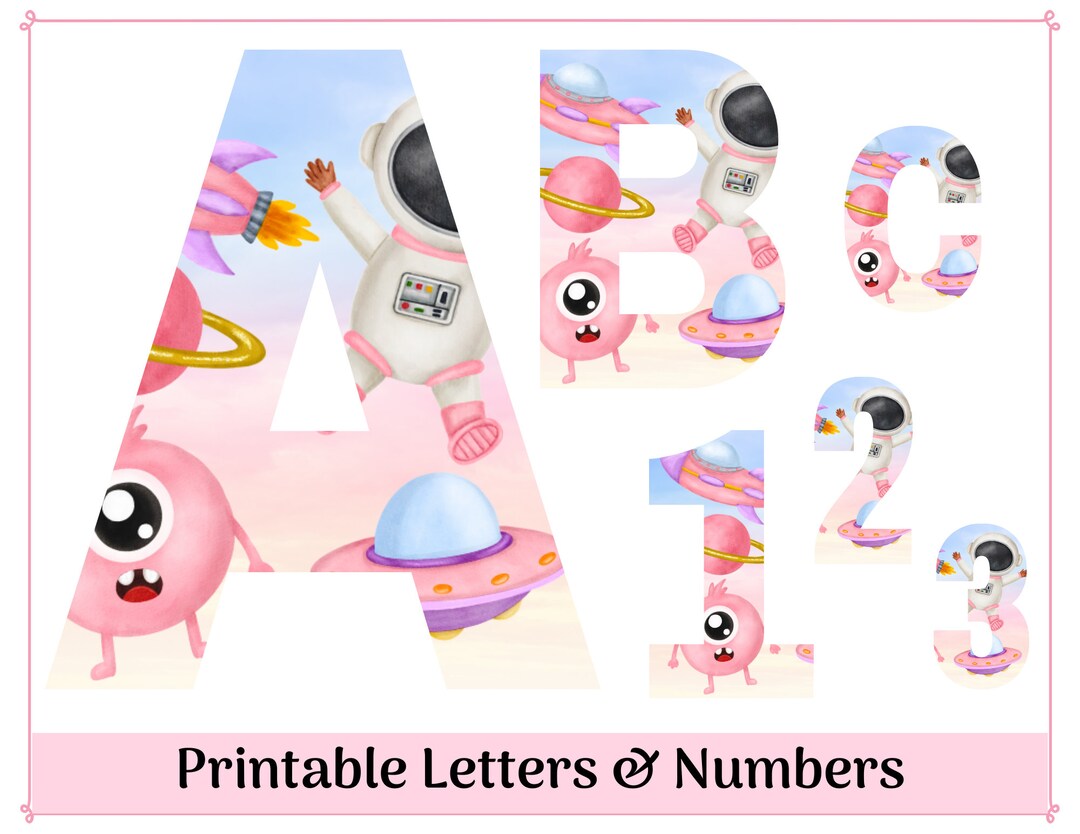 Cute Space, Astronaut, Alien Alphabet Letters & Numbers | Classroom ...