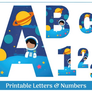 Astronaut Alphabet Letters & Numbers | Classroom Bulletin Board | Party ...
