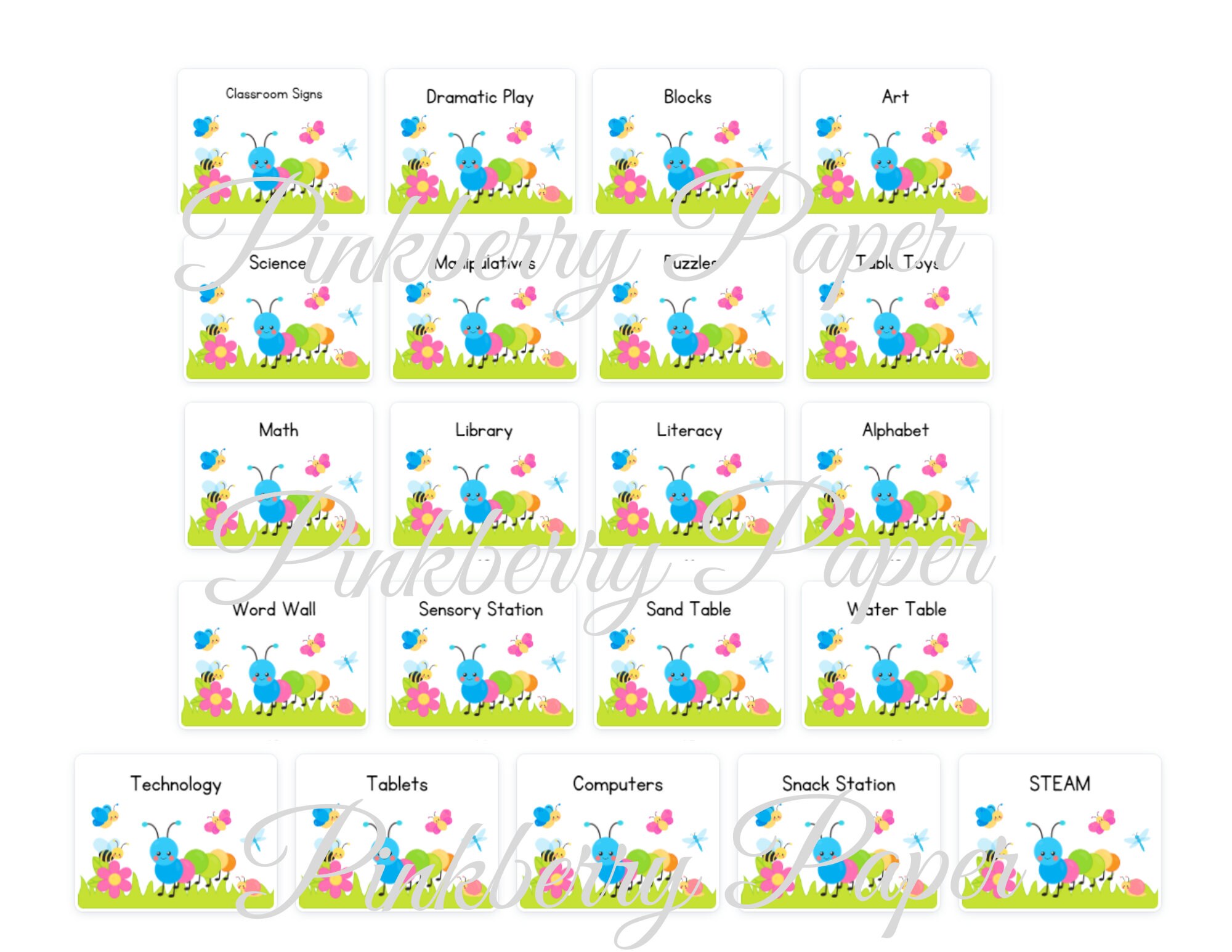 Garden Theme Classroom Center Signs: Printable Preschool Decor (digital ...