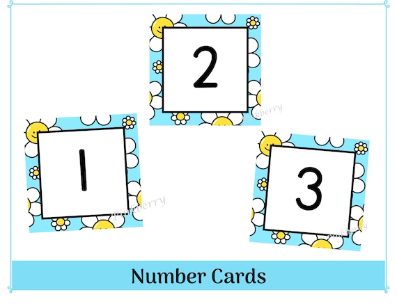 Blue Smiley Daisy Numbers Classroom Calendar Numbers - Etsy