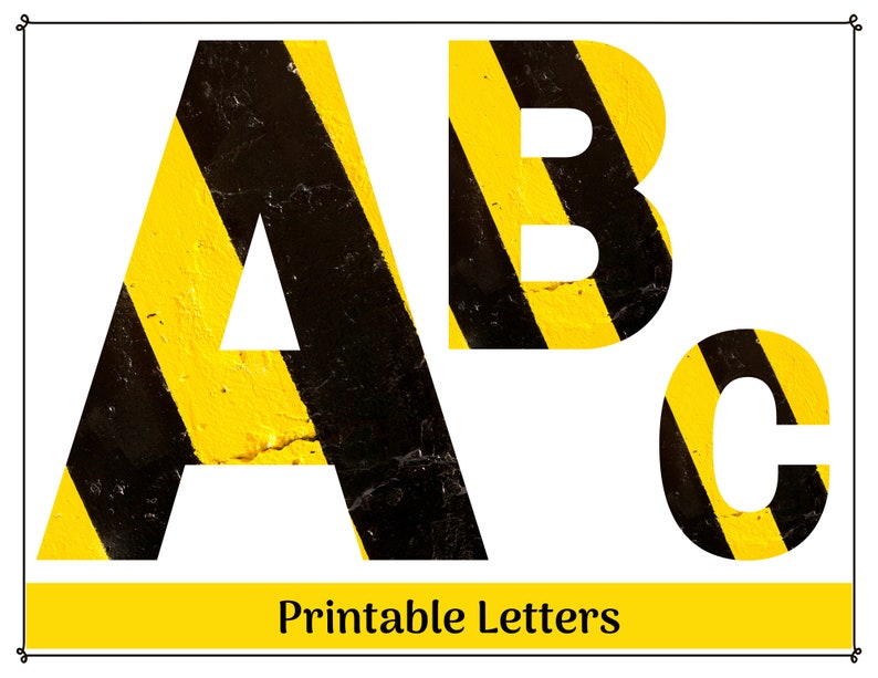 Construction Zone Alphabet: Printable Letters & Numbers Clip Art ...