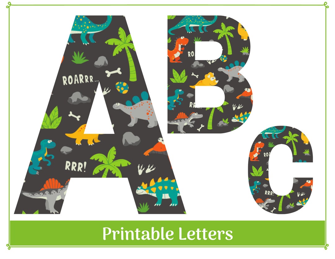 Dinosaur Alphabet Clip Art: A-Z Letters & 0-9 Numbers (digital Download ...