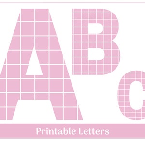 Pink Tile Check Alphabet Clip Art Letters A-Z, Numbers 0-9 | Banner ...