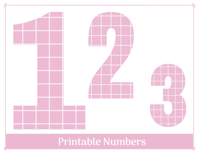 Pink Tile Check Alphabet Clip Art Letters A-Z, Numbers 0-9 | Banner ...