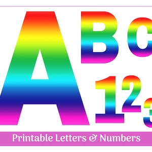 Alphabet Letters A-Z, Numbers 0-9 Banner, Bulletin Board, Scrapbook ...