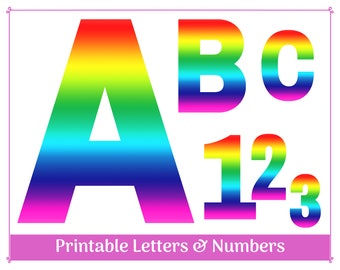 Alphabet Clip Art: Rainbow Letters & Numbers (digital Download) - Etsy ...
