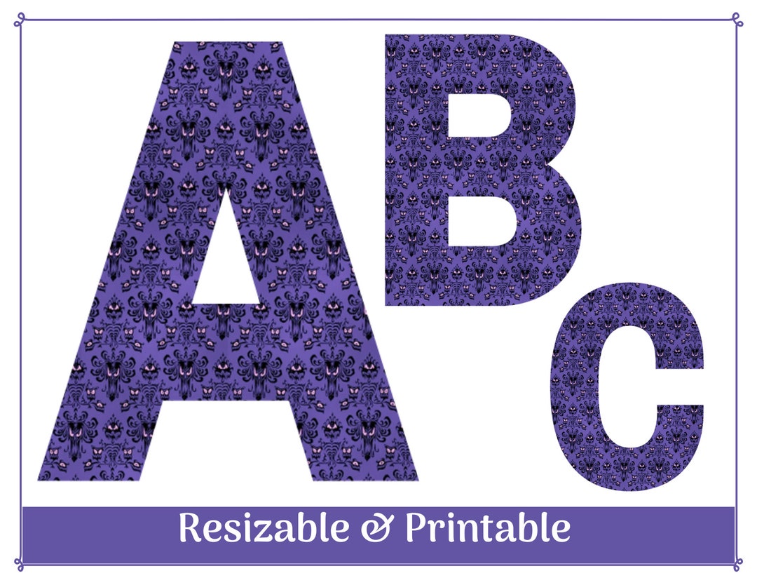 Haunted Mansion Alphabet Letter Clip Art | Printable Halloween Alphabet ...