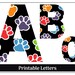Paw Print Alphabet Clip Art: A-Z, 0-9 (printable Letters) - Etsy