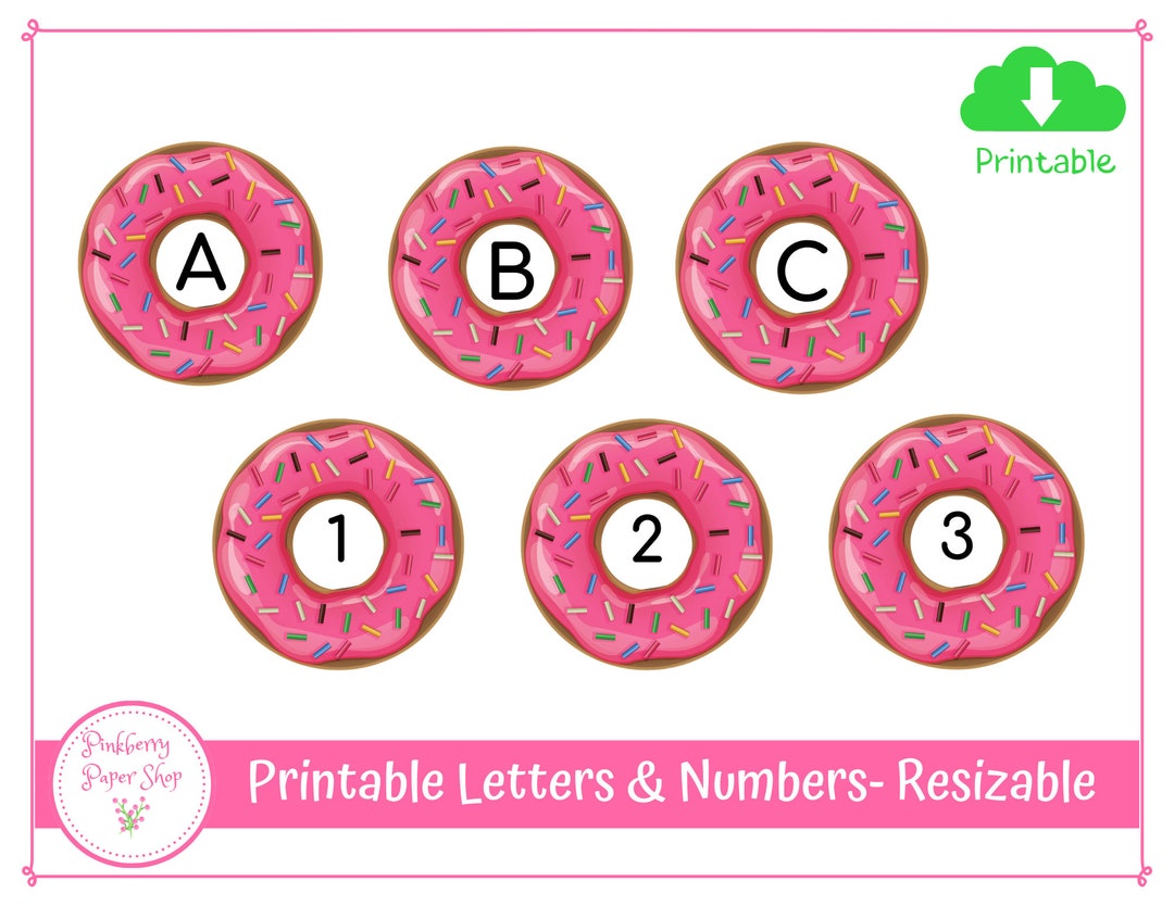 Donut Letters and Numbers | Digital Clip Art | Printable Instant ...