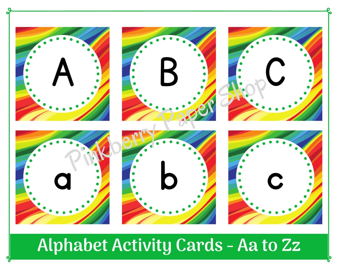 Rainbow Alphabet Activity Cards: Upper/lowercase Matching (printable ...