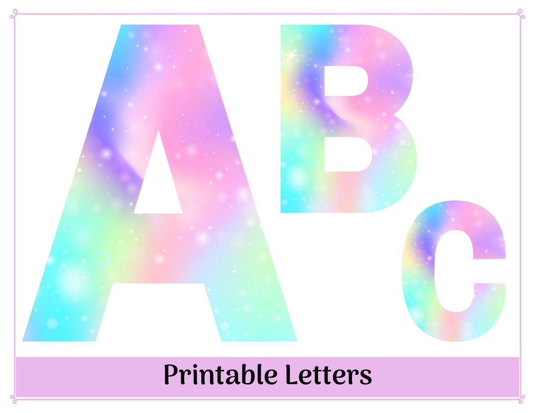 Unicorn Alphabet Letters A-Z, Numbers 0-9 | Banner, Bulletin Board ...