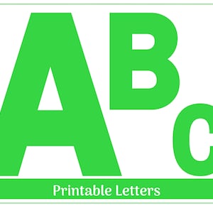 Lime Green Alphabet Letters A-Z, Numbers 0-9 | Printable Banner ...