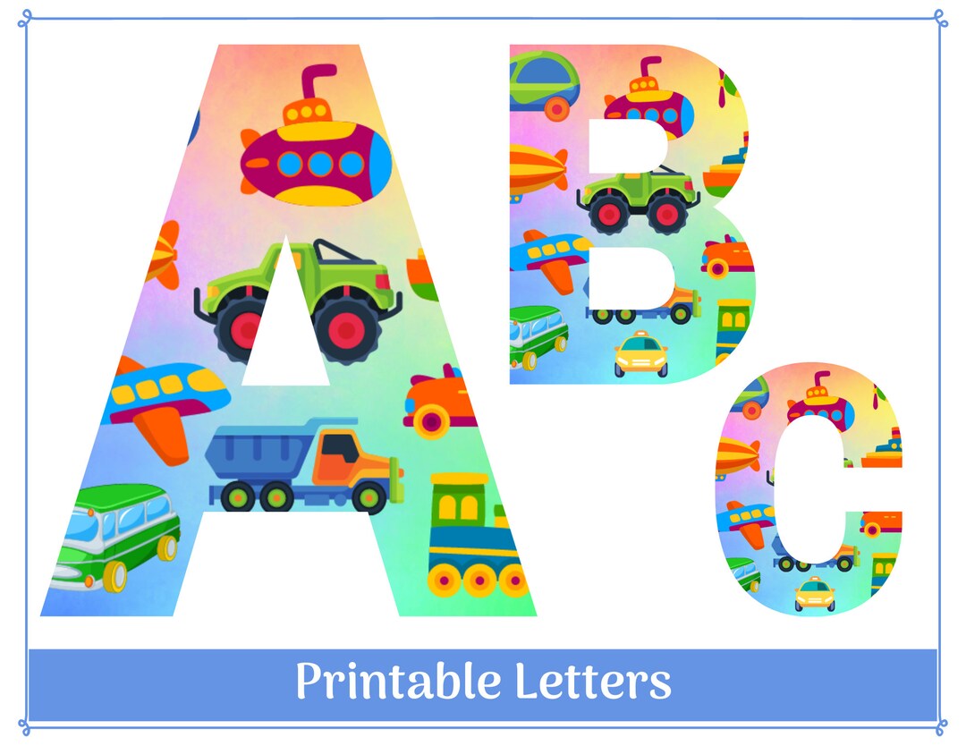 Toy Transportation Clip Art Alphabet Letters A-Z & Numbers 0-9 - Etsy
