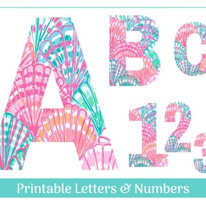 Seashell Preppy Alphabet & Number Clip Art | Uppercase Letters A-Z ...