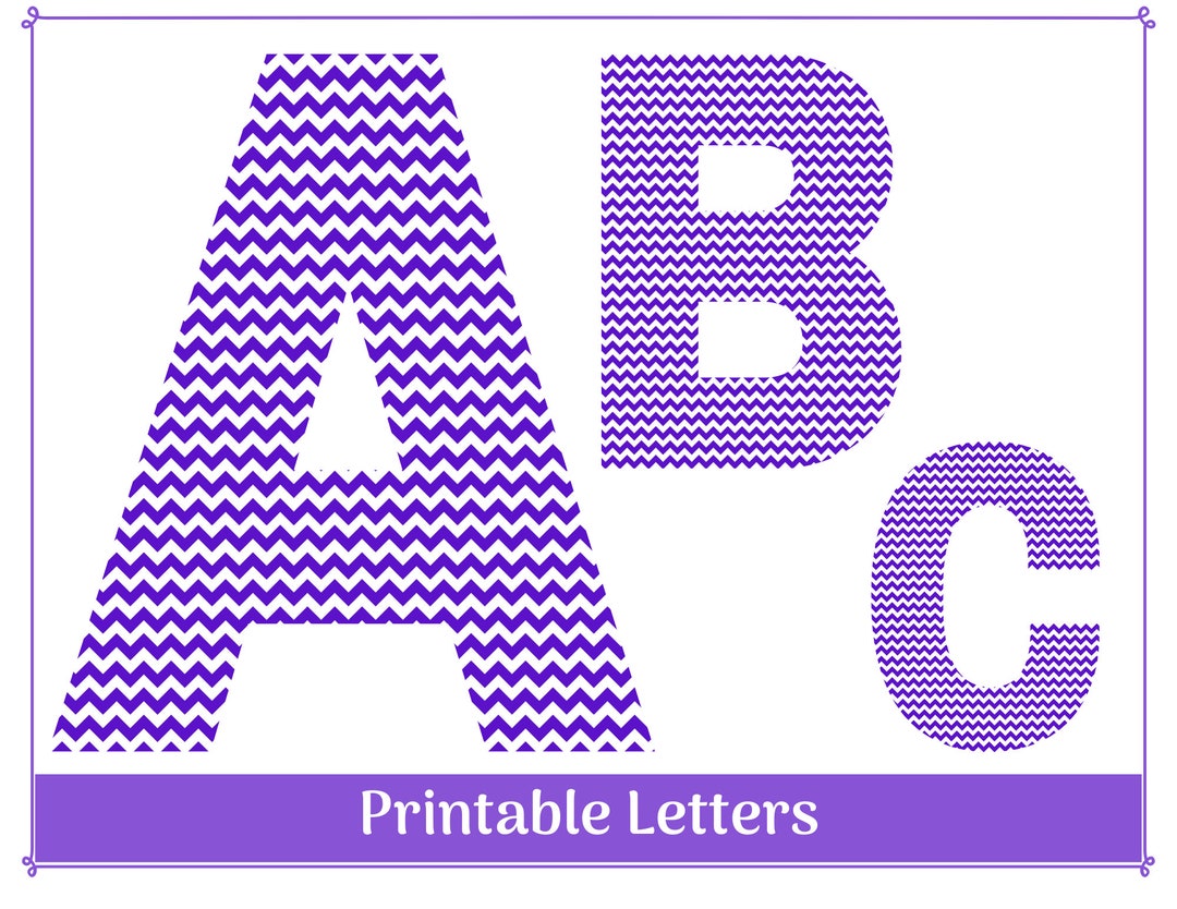 Purple Chevron Alphabet and Numbers Clip Art (digital Download) - Etsy