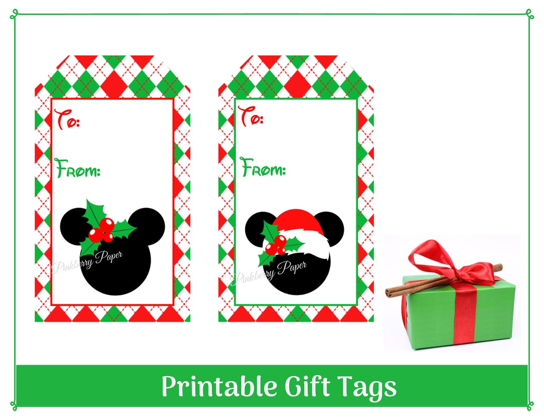 Santa Mickey & Minnie Inspired Christmas Gift Tags | DIY Printable ...