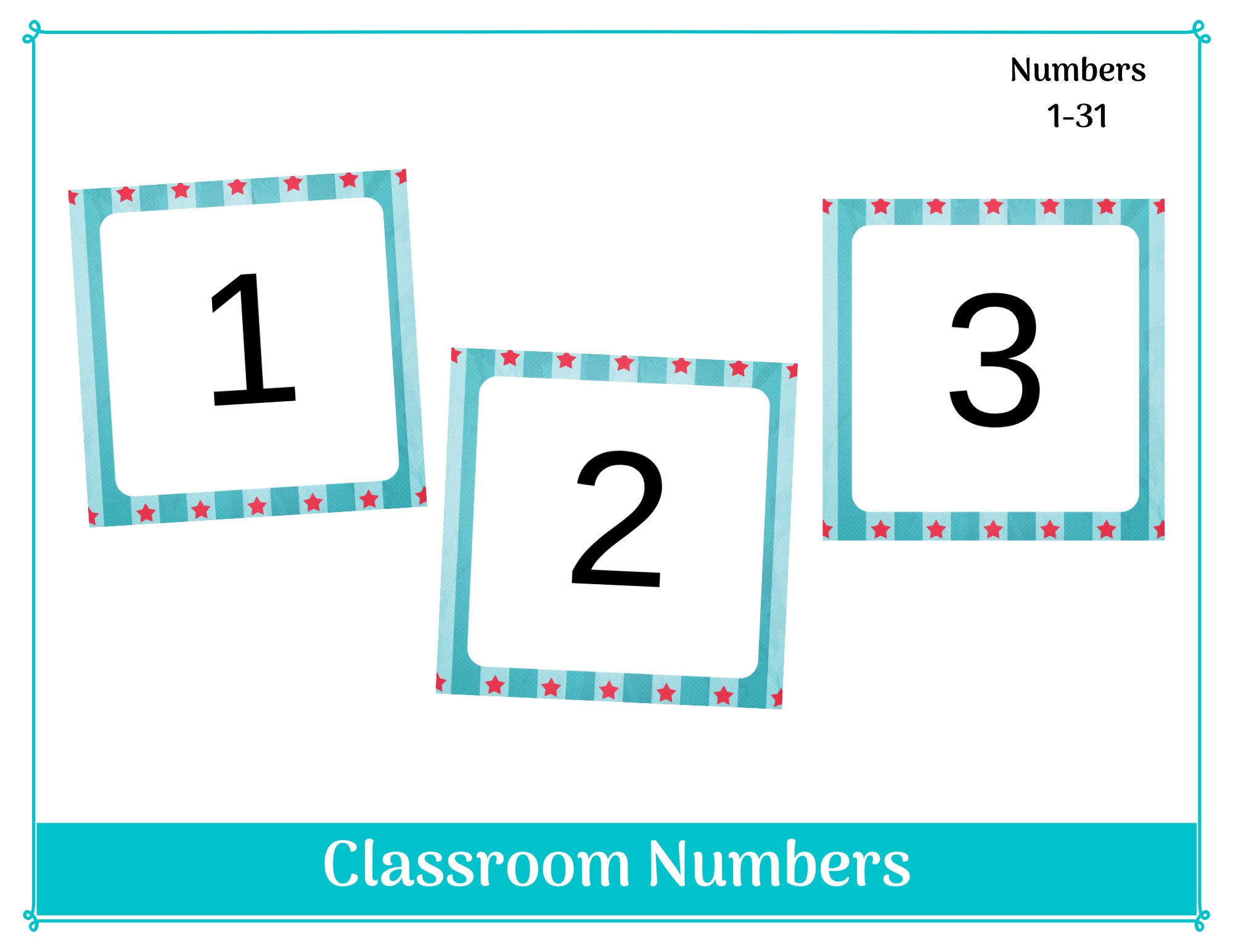 Home & Living Office Printable & Resizable Square Number Cards Circus ...