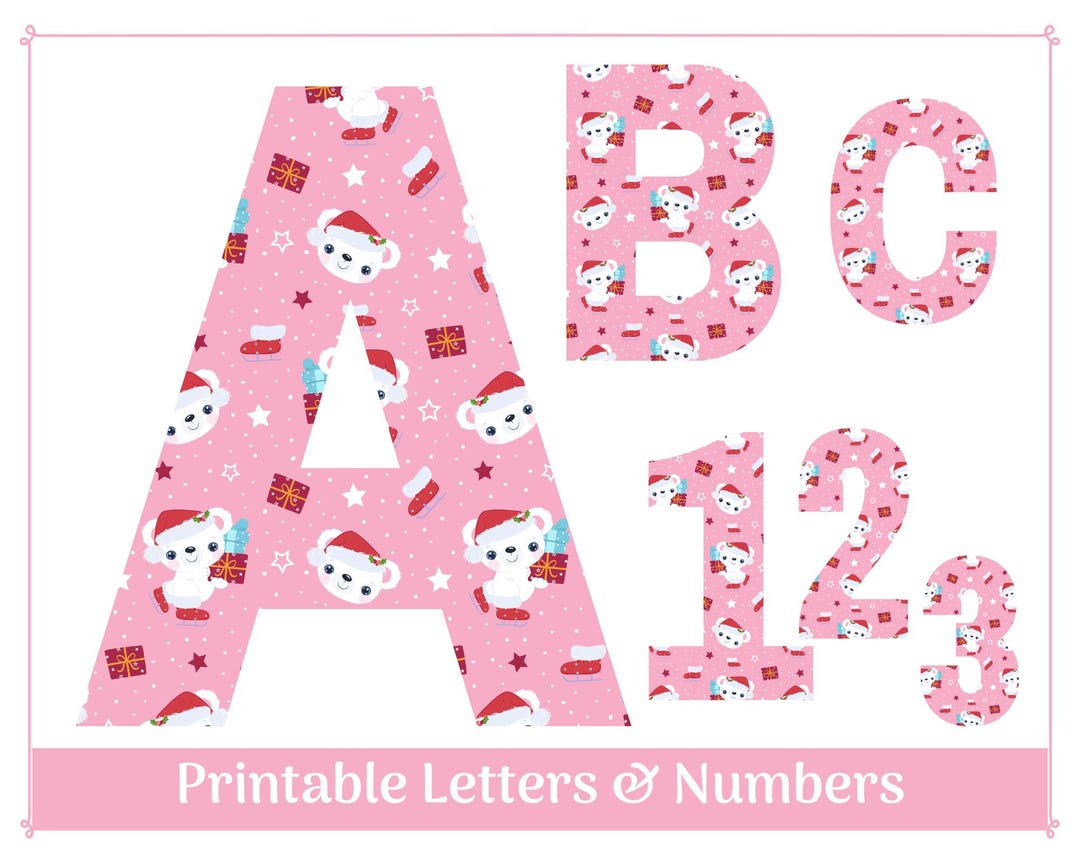 Polar Bear Christmas Alphabet & Numbers Clip Art (digital Download) - Etsy