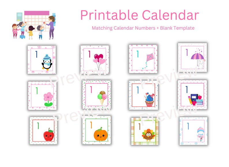 Seasonal Classroom Calendar Set: Monthly Printable Headers (digital ...