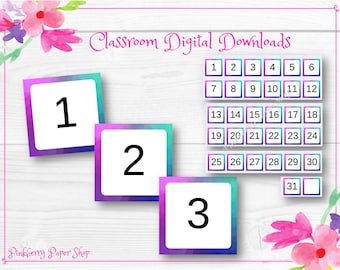 Printable Rainbow Calendar Numbers | Classroom Labels & Supplies | 2" X ...