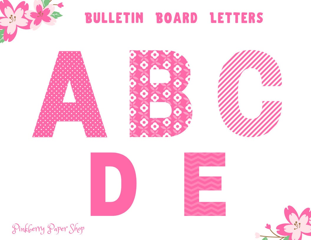 Printable Hot Pink Digital Bulletin Board Scrapbooking - Etsy