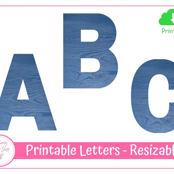 Wooden Letters Blue - Etsy