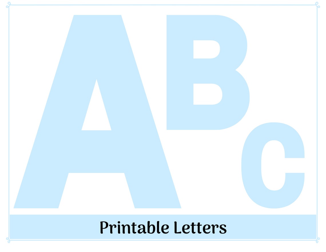 Light Blue Alphabet Clip Art Letters A-Z Printable & - Etsy
