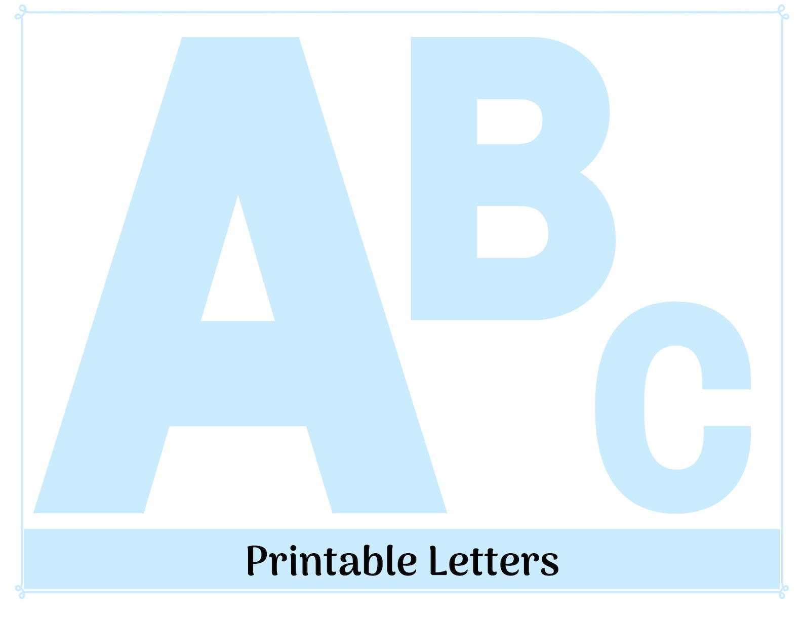 Light Blue Alphabet Clip Art Letters A-Z Printable & - Etsy
