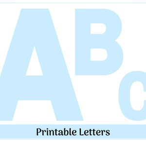 Light Blue Alphabet Clip Art Letters A-Z, Numbers 0-9 | Printable ...