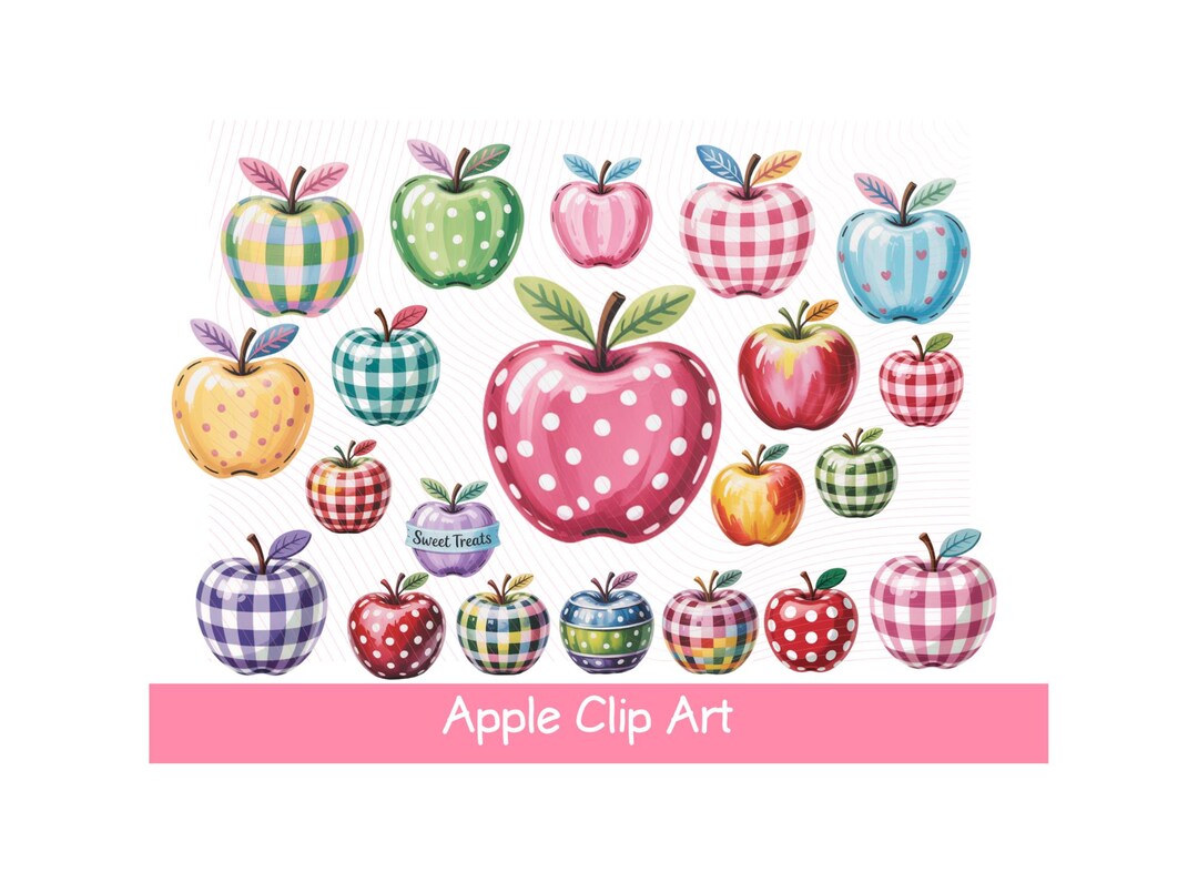 Whimsical Apple Clip Art Bundle | Teacher Graphics (pngs) (digital ...