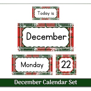 December Classroom Calendar Header and Numbers| Printable & Resizable ...