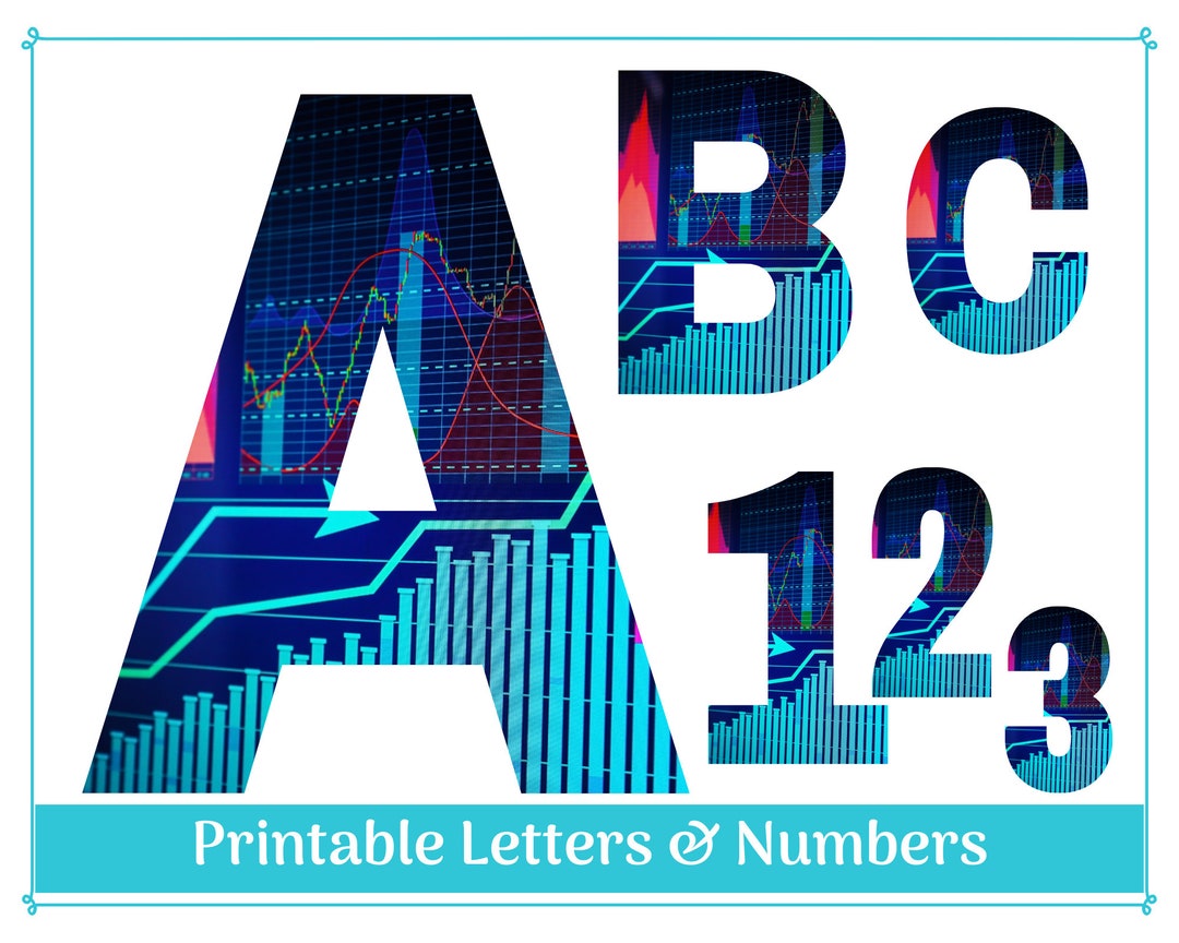 Math Alphabet Letters | Data, Graphs, Finance, Data Analysis Themed ...