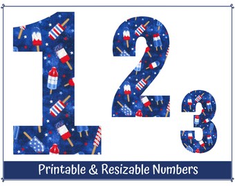 4th of July Numbers - Etsy