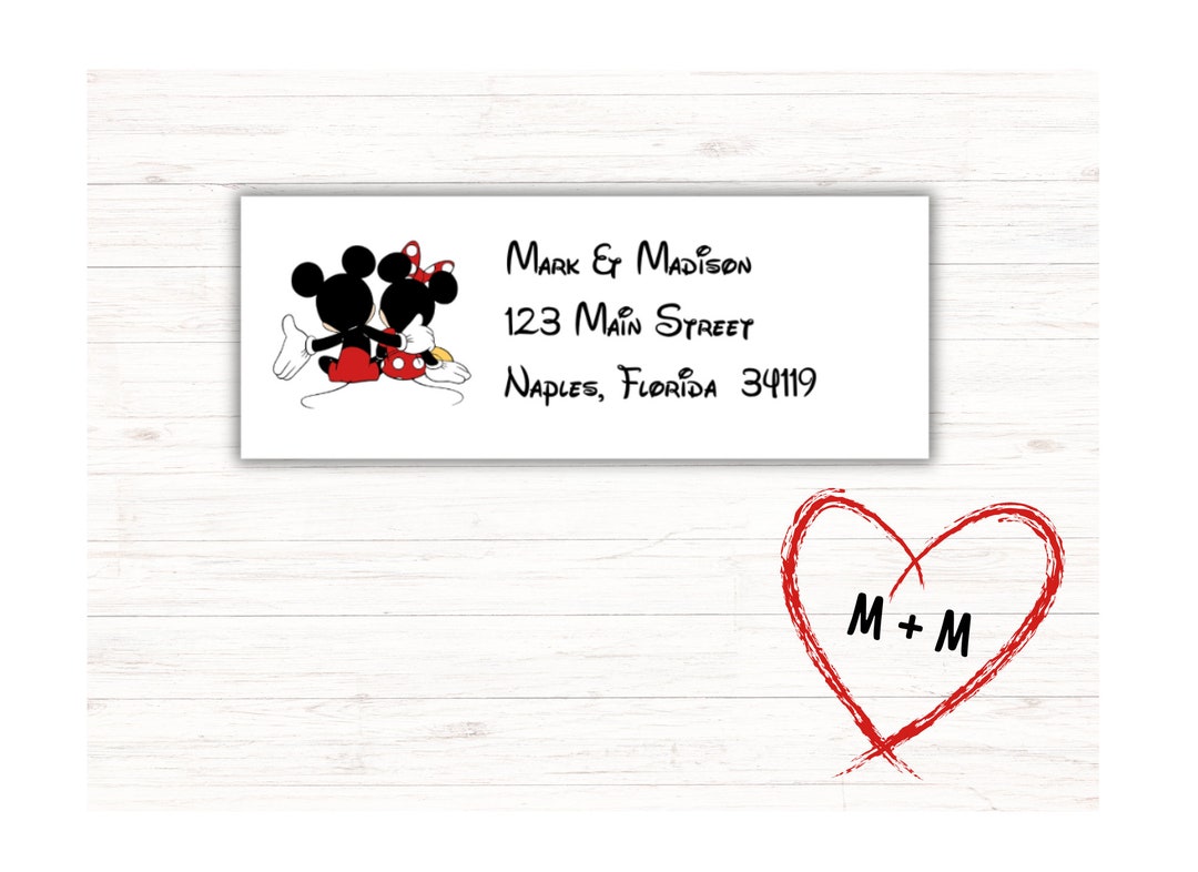 Mickey and Minnie Return Address Labels | Character Labels | Printable ...