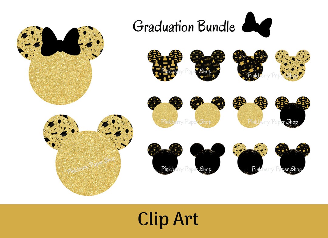 Mickey and Minnie Graduation Clip Art Bundle | Graduation Celebration ...