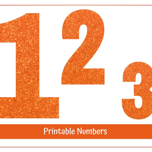 Orange Numbers - Etsy