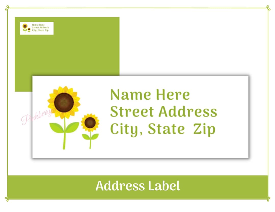 Sunflower Return Address Labels | Fall Sunflower Label | DIY Printable ...