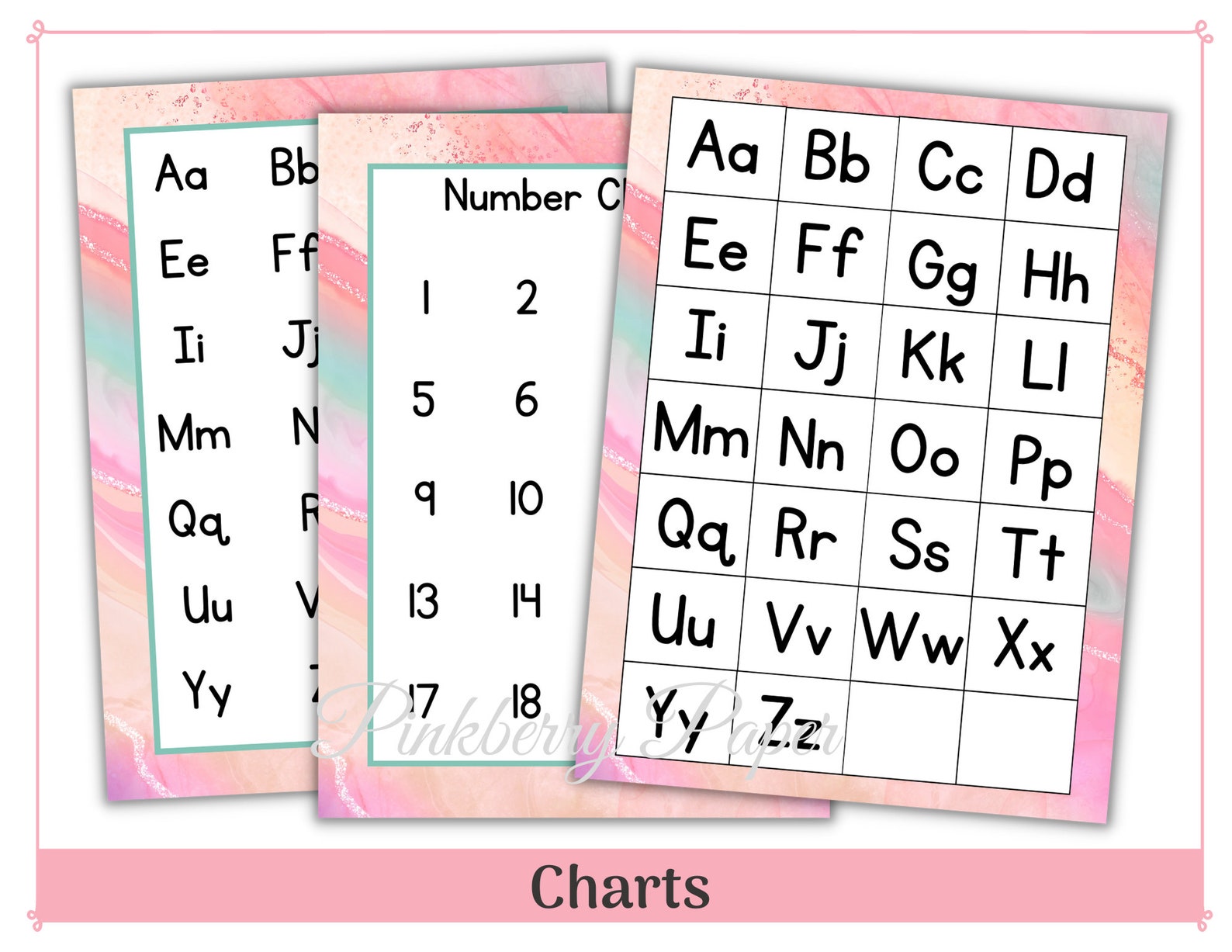 Alphabet and Number Charts | Printable & Resizable - Etsy