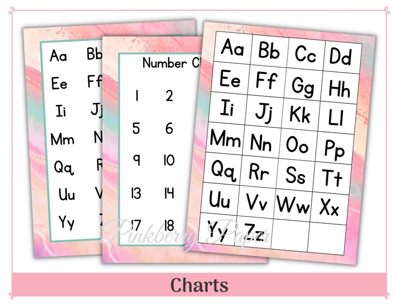 Alphabet and Number Charts | Printable & Resizable - Etsy
