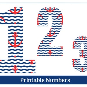 Nautical Alphabet Letters A-Z, Numbers 0-9 | Banner, Bulletin Board ...