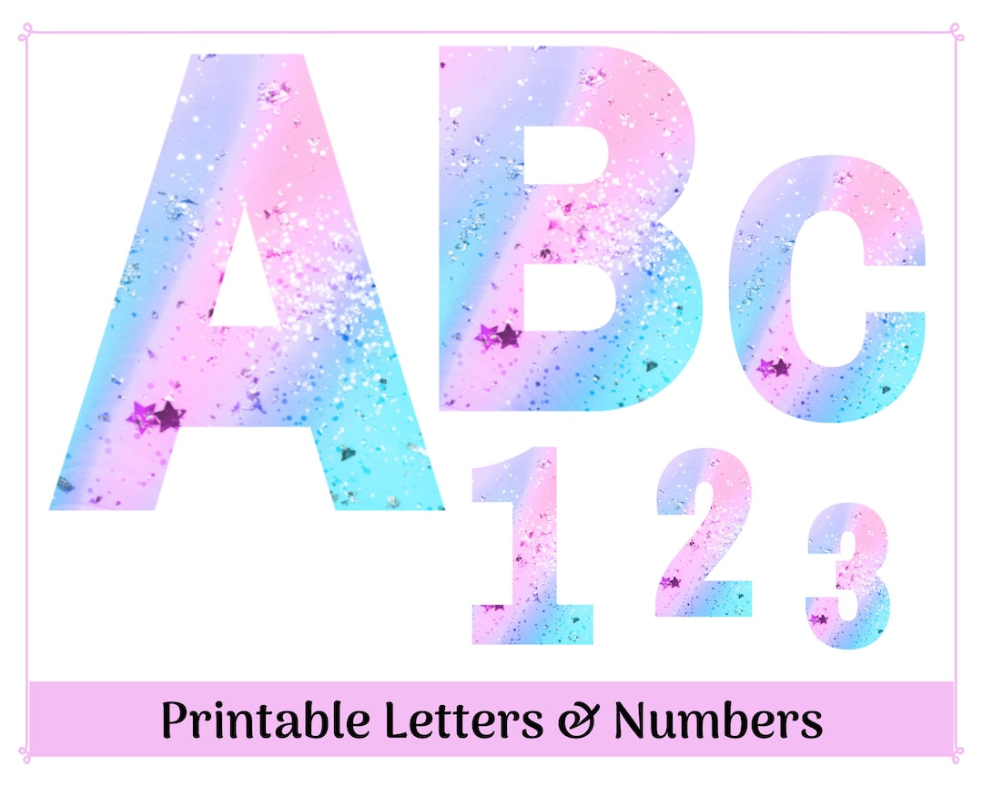 Unicorn Sparkle Alphabet Letters & Numbers | Banner - Bulletin ...