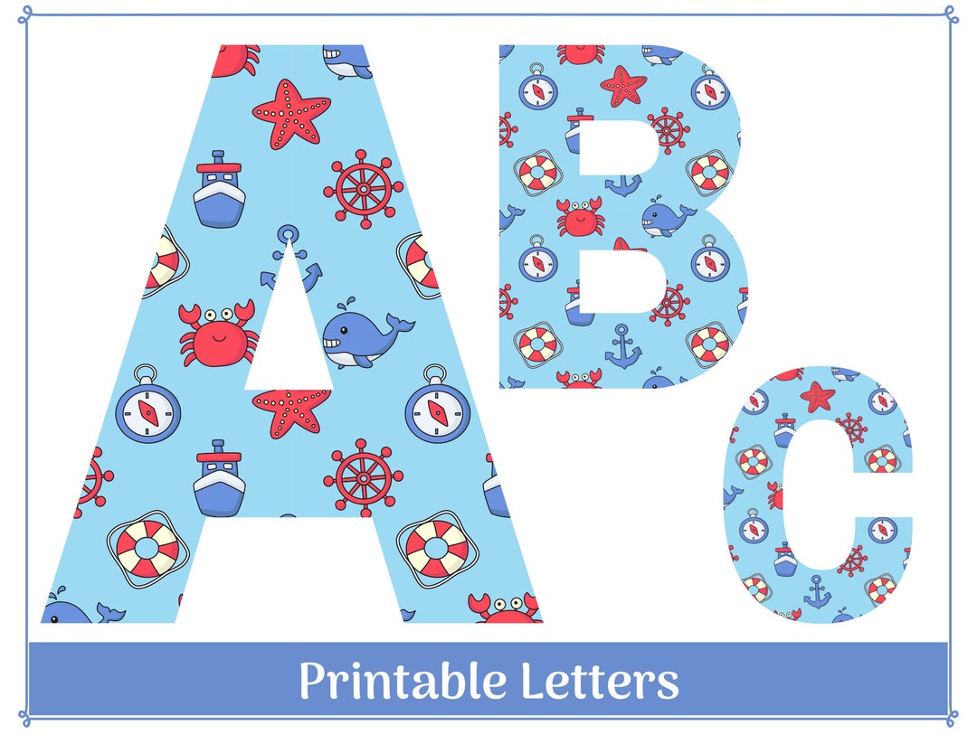 Nautical Alphabet Clip Art: A-Z Letters & 0-9 Numbers (printable Banner ...