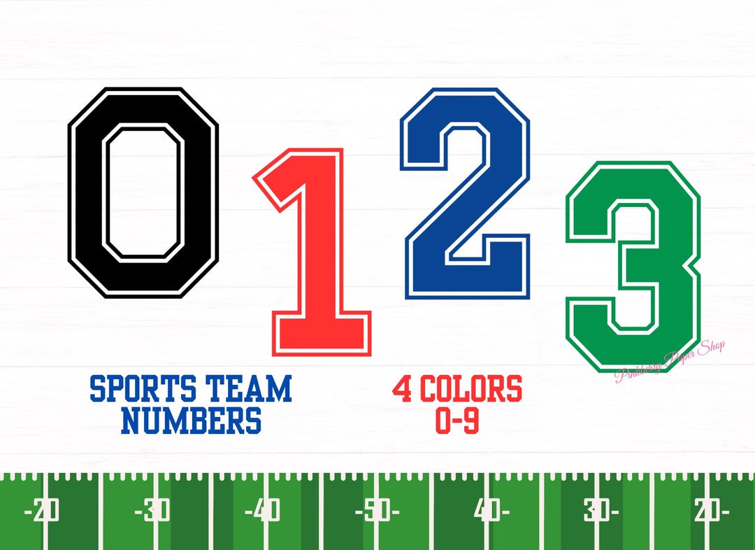 Sports Team Numbers | Varsity Numbers | Sublimation | Printable ...