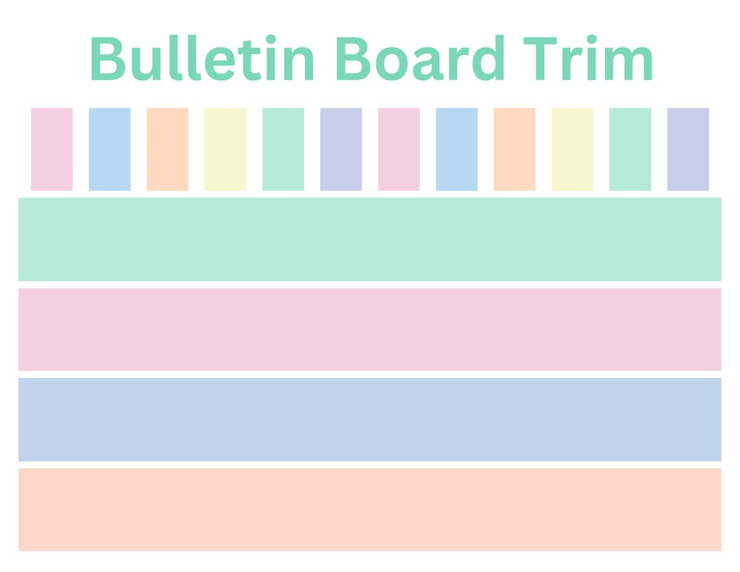 Pastel Striped and Solid Bulletin Board Trim | Printable Border ...