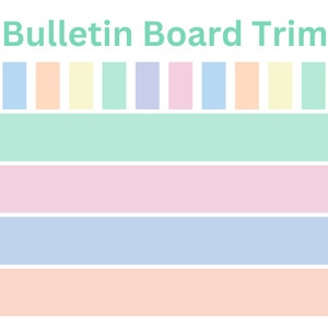 Pastel Striped and Solid Bulletin Board Trim | Printable Border ...