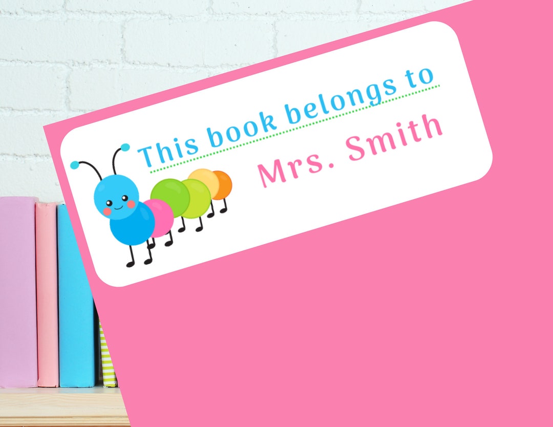 Cute Bookworm Labels DIY Printable School Labels - Etsy